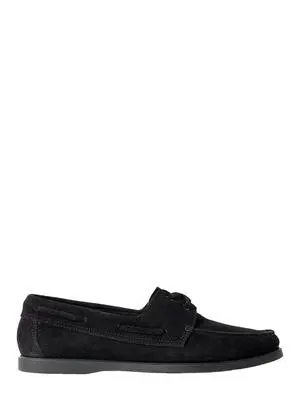 MORJAS Suede Boat Shoes Black