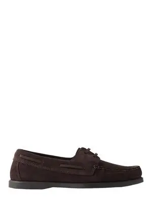 MORJAS Suede Boat Shoes Brown