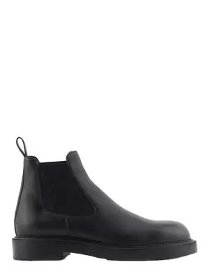 Emporio Armani Dappled Leather Beatle Boots - Black