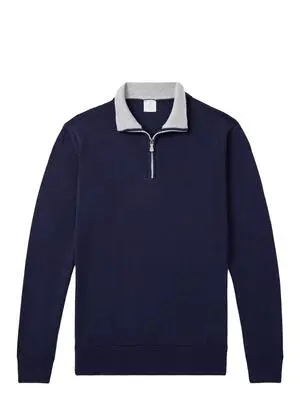 Eleventy Cashmere Half-zip Sweater - Blue