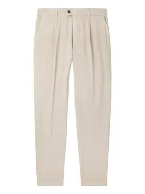 Eleventy Straight-leg Pleated Trousers - Neutrals