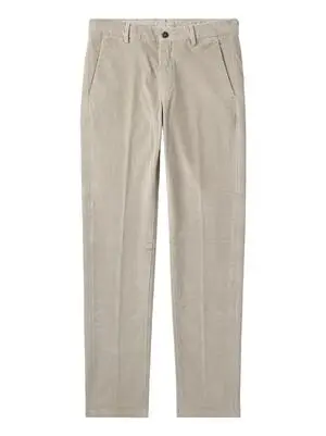 Eleventy Slim-fit Corduroy Trousers - Gray