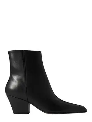 Paris Texas Jane Leather Ankle Boots - Black