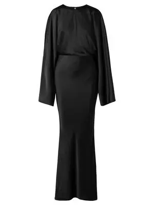 Norma Kamali Obie Satin Gown - Black