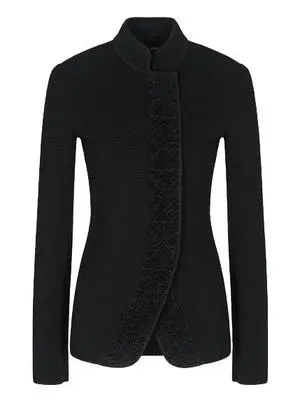 Giorgio Armani Viscose Ottoman Single-breasted Jacket - Black