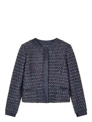 Emporio Armani Lurex Tweed Jacket - Black / White / Pink / Gray