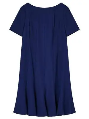 Emporio Armani Technical Cady Pleated Dress - Blue