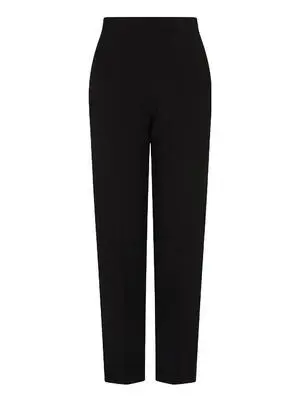 Emporio Armani Bark-effect Fluid Crêpe Trousers - Black