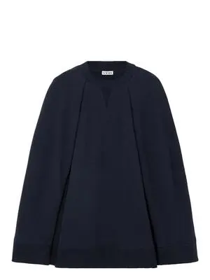 Loewe Cotton And Cashmere-blend Jersey Poncho - Blue