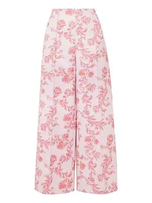 EMILIA WICKSTEAD Daffy Floral-print Wide-leg Pants - Pink