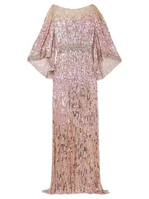 Jenny Packham Ines Embellished Tulle Gown - Pink