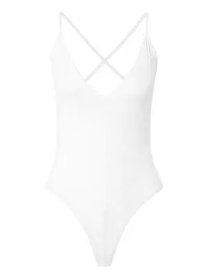 Wardrobe.NYC Stretch-jersey Thong Bodysuit - White