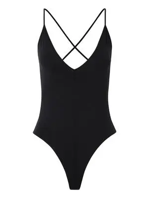 Wardrobe.NYC Stretch-jersey Thong Bodysuit - Black