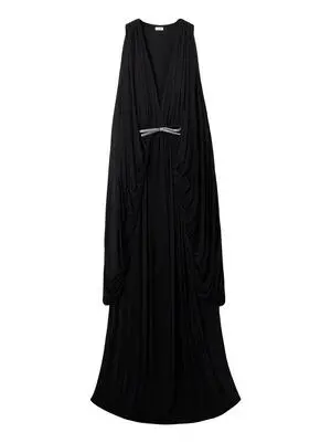 Loewe Embellished Draped Gown - Black
