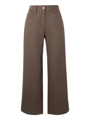 Brunello Cucinelli Cropped Straight-leg Jeans - Brown