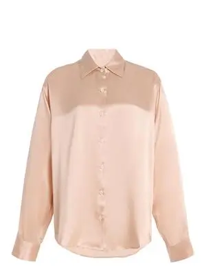 Comme Si La Classica Silk-charmeuse Shirt - Pink