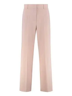 Max Mara Visivo Wool Wide-leg Trousers - Pink