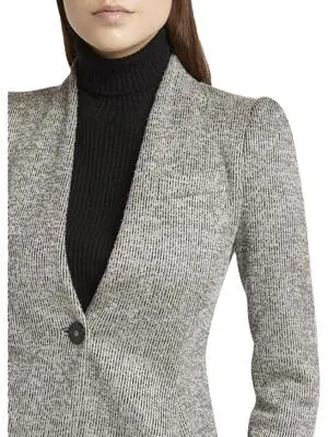 Giorgio Armani Textured Jersey Jacquard Blazer - Solid Black
