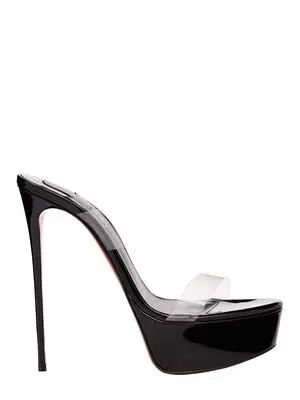 CHRISTIAN LOUBOUTIN Platform Stiletto Slide Sandals - Black