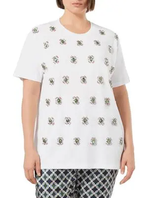 Marina Rinaldi Reed Embellished T-shirt - Optical White