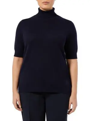 Marina Rinaldi Nepal Turtleneck Cashmere Sweater - Navy