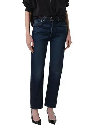 Citizens Of Humanity Blaine High-Waist Straight Leg Jeans Sutherland Dark