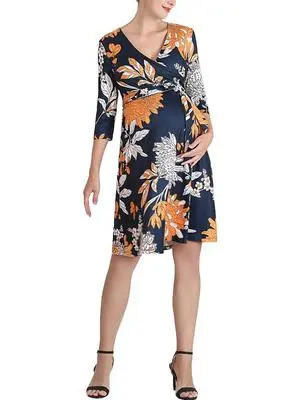 KIMI + KAI Floral Maternity Nursing Dress - Multicolored