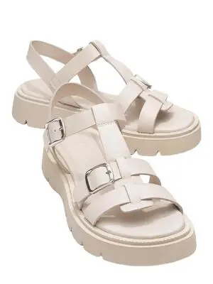 FOREVER & ALWAYS SHOES Melvin Leather Sandals Beige Leather