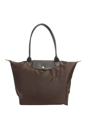 Longchamp Large Le Pliage Green Recycled Canvas Tote - Mocha