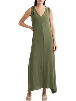 Halogen Twist Back Sleeveless Maxi Dress - Clover
