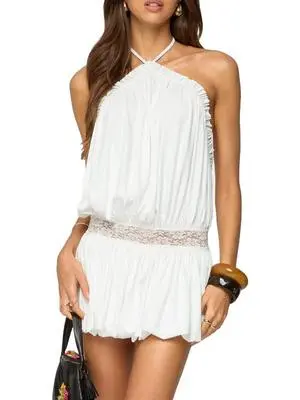 EDIKTED Aida Open Back Mini Dress - White