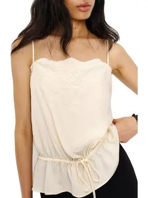 REFORMATION Silvia Silk Camisole - Fior Di Latte