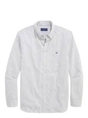 Vineyard Vines Seabird Stripe Perfect Wash Classic Fit Cotton Button-down Shirt - Dune Grass