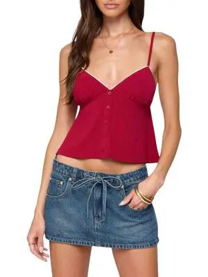EDIKTED Kellyn Babydoll Camisole - Red