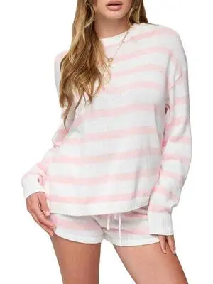 EDIKTED Striped Oversized Sweater - Light-pink