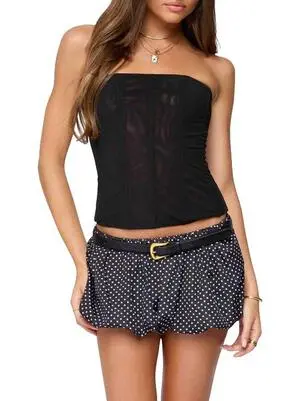 EDIKTED Reed Strapless Corset Top - Black