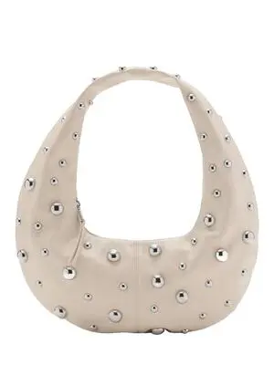 Mango Stud Detail Shoulder Bag - Off White