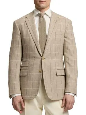 Ralph Lauren Purple Label Russell Plaid Wool Sport Coat - Summer Sand/truffle