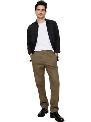 Banana Republic Italian Linen-cotton Pull-on Pant - Olive Green
