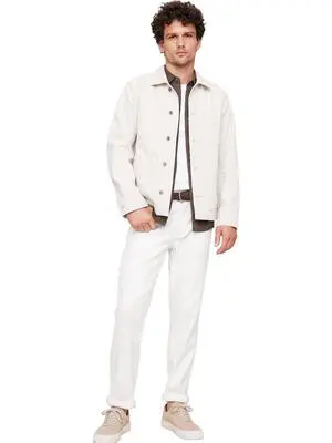 Banana Republic Straight Linen-cotton Traveler Pant - White