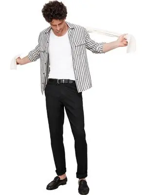 Banana Republic Athletic Slim Linen-Cotton Chino Black