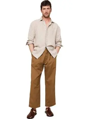 Banana Republic Loose Lightweight Cotton Pull-on Pant - Horse Hair Brown