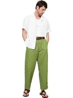Banana Republic Loose Lightweight Cotton Pull-On Pant Willow Green