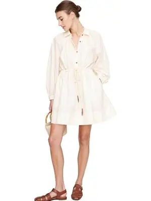 Banana Republic Cotton Poplin Mini Shirtdress - Magnolia Flower Ivory