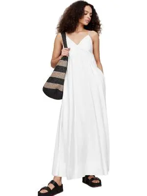 Banana Republic Viscose-linen Maxi Dress - White