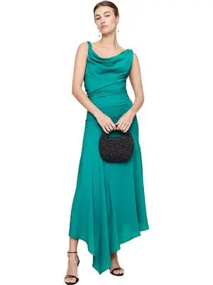 Banana Republic Crepe Twist-shoulder Dress - Teal