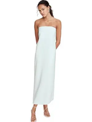 Banana Republic Stretch-crepe Strapless Midi Dress - Blue Reflection