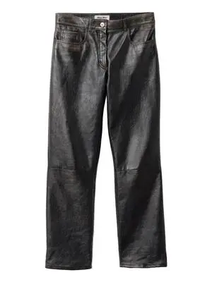 Miu Miu Nappa Leather Pants - Black