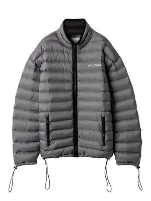 Miu Miu Lightweight Pongé Down Jacket - Steel Gray
