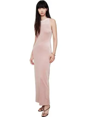 Banana Republic Stretch-velvet Maxi Dress - Blush Pink
